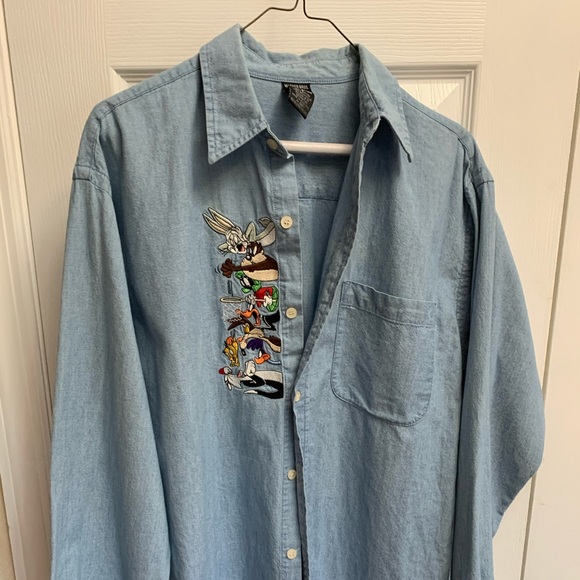 Warner Bros. | Tops | Warner Bros Studio Store Denim Long Sleeved Shirt ...